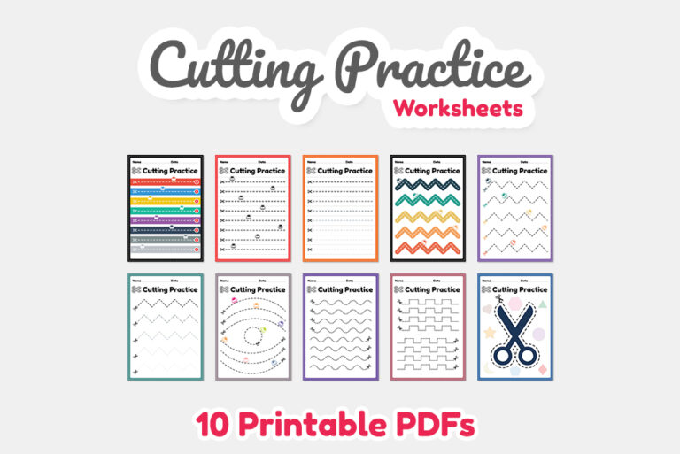 Cutting Practice, Scissors Skills for Kids - Printable PDF