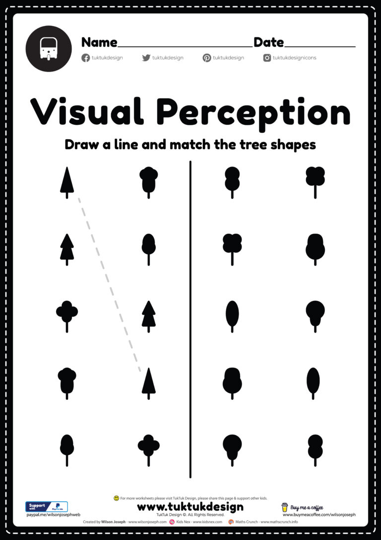 Visual Perception Worksheets - Free Printable PDF for Kids