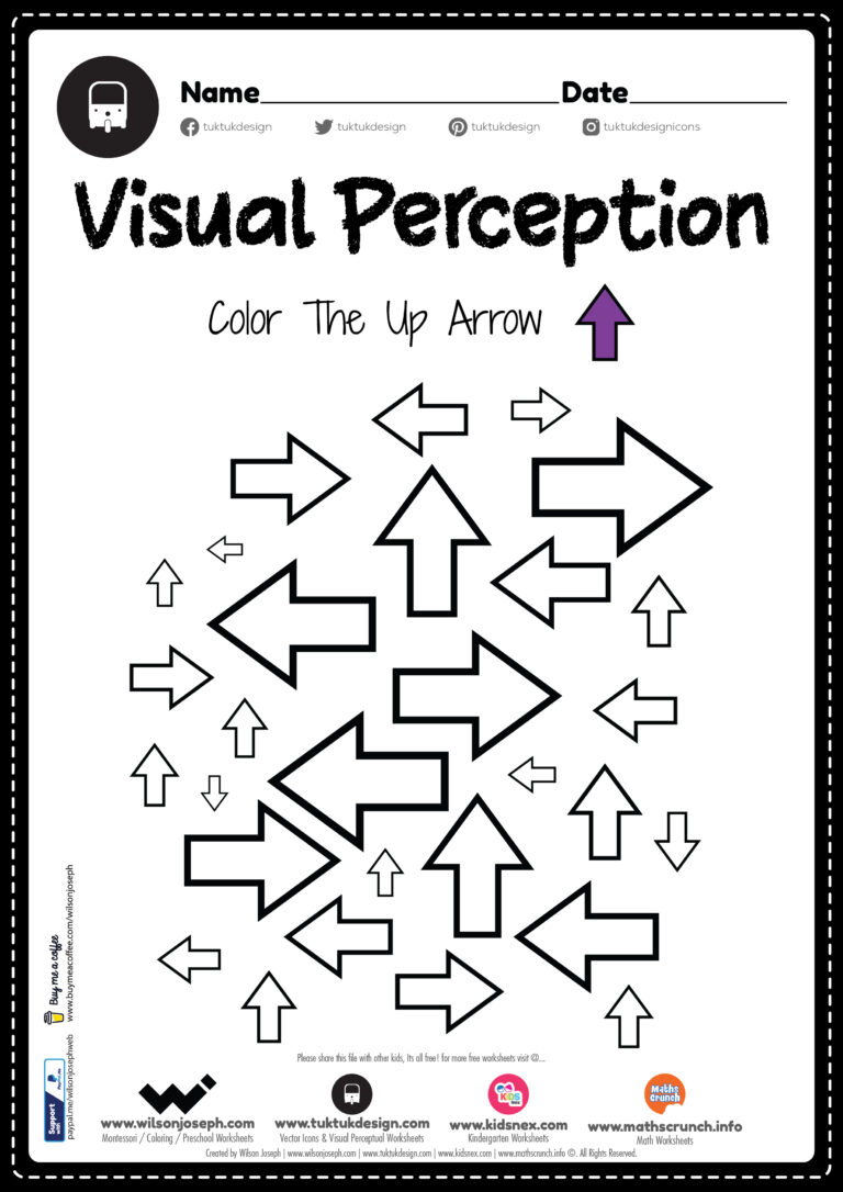 Visual Perception Skills Worksheet Activity Free PDF